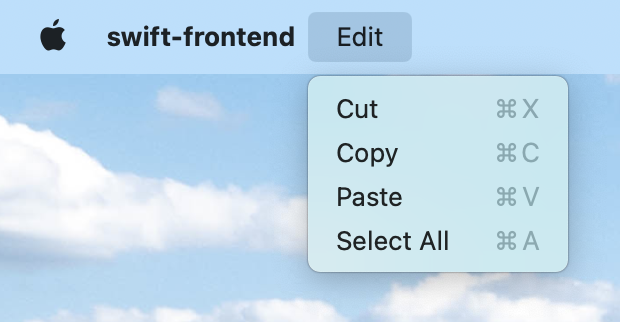 Swift: support cut/copy/paste shortcuts in a NSOpenPanel and NSSavePanel